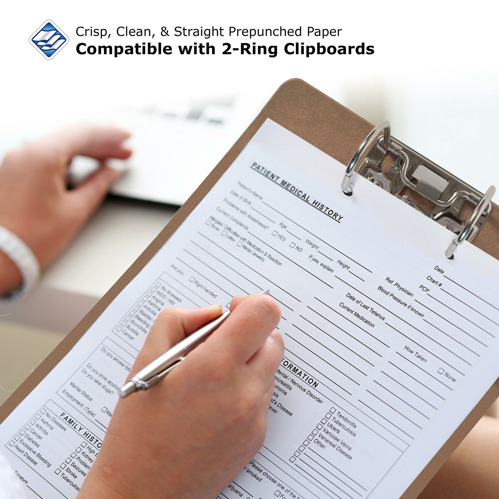 PrintWorks Professional Pre Punched Paper, 2 Hole Punch Top For 2 Ring ...