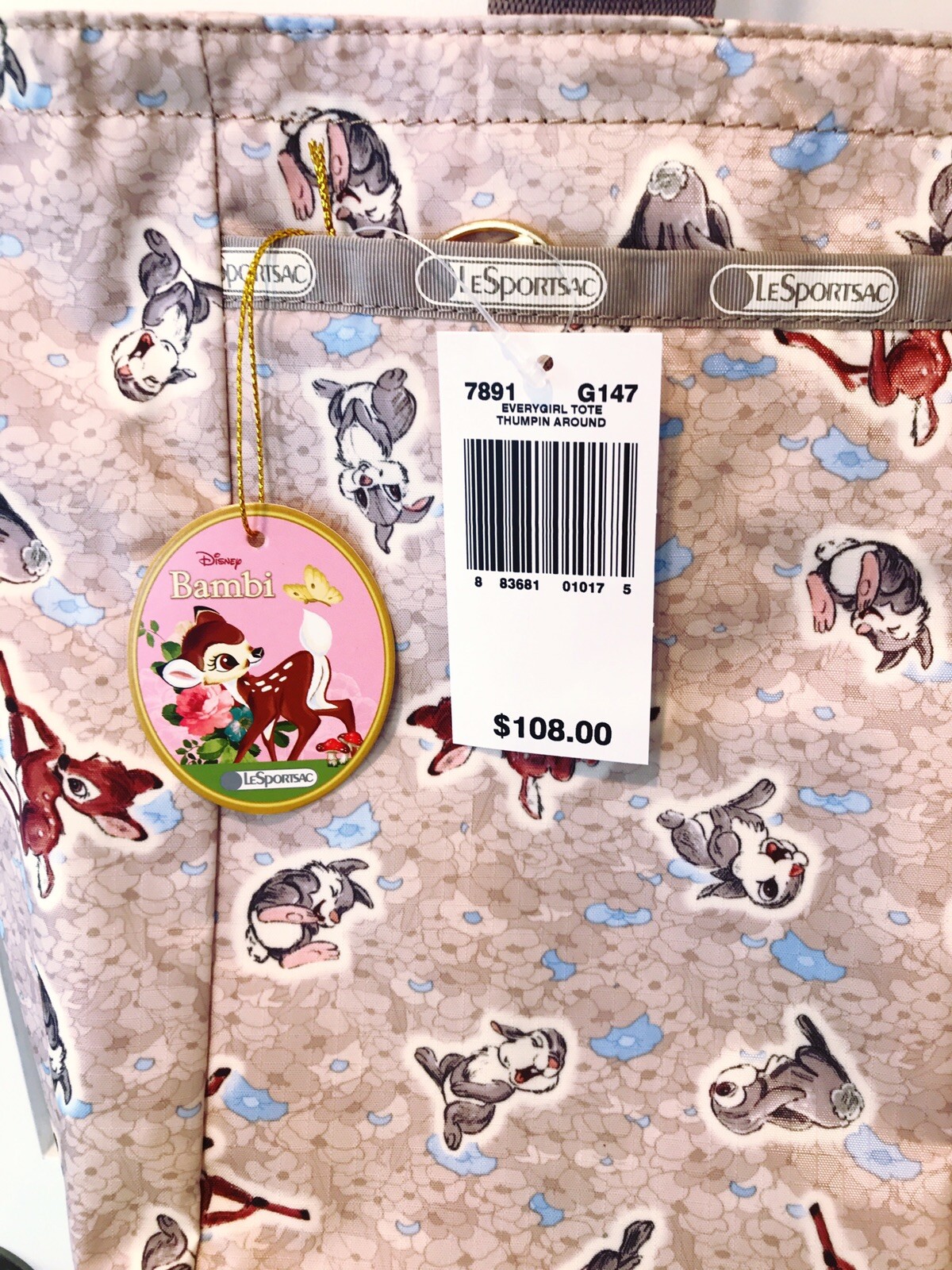 LESPORTSAC Disney Bambi and Thumper Everygirl Tote Handbag NWT | eBay