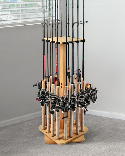 Fishing Rod Holders Rotating Fishing Pole Rack Floor Stand Holds up to ...