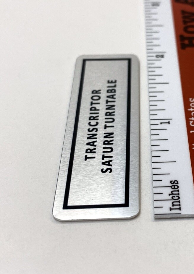 Transcriptor Saturn Turntable Silver Custom Replacement Badge | eBay