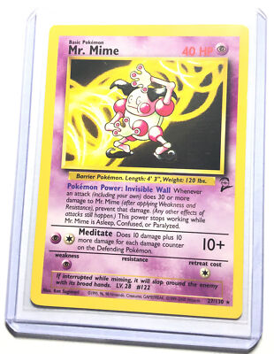 MR. MIME - 27/130 - Base Set 2 - Rare - Pokemon Card - EXC / NEAR MINT ...