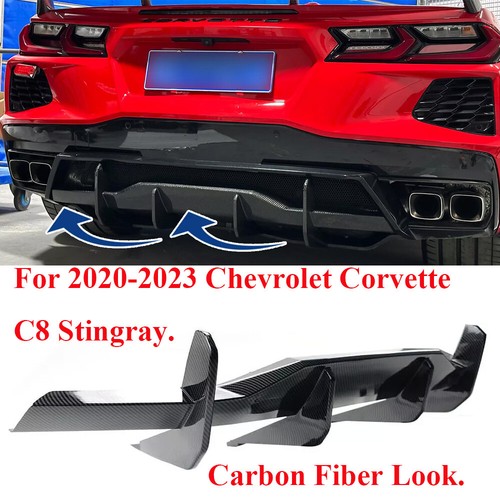 For Corvette C8 Z51 20-24 STG 3 Add-On Rear Bumper Diffuser Spoiler ...