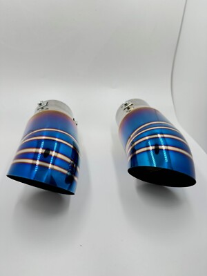 Titanium style exhaust tip fits universal cars Japanese and domestic ...