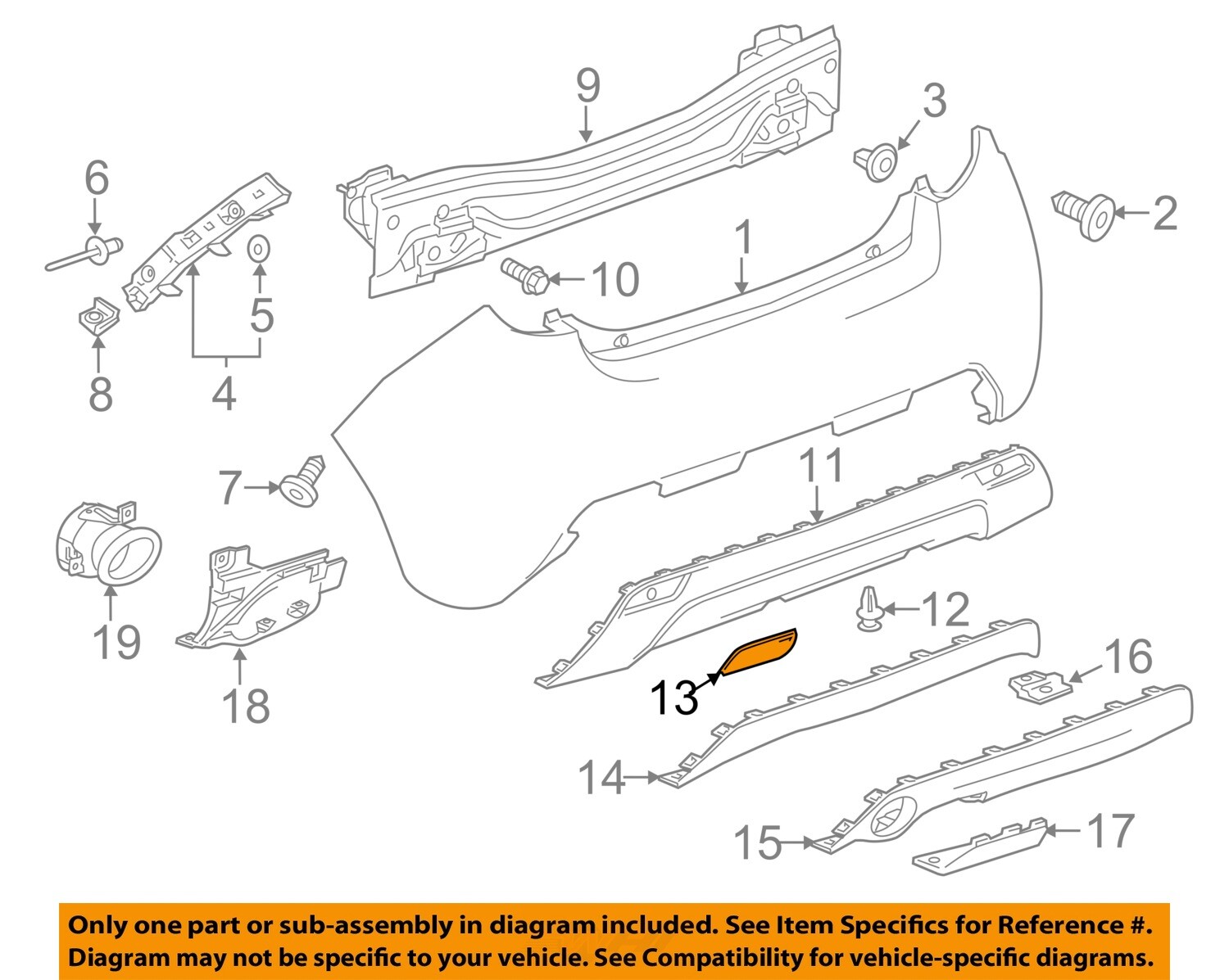 Chevrolet GM OEM 13-15 Spark-Bumper Trim-Reflector Left 96844217 | eBay