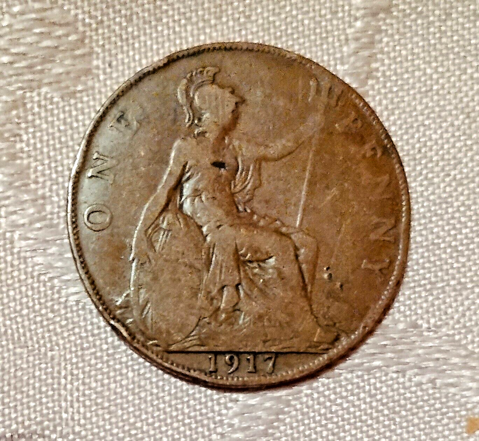 One Penny coin - George V - year 1917 - United Kingdom | eBay