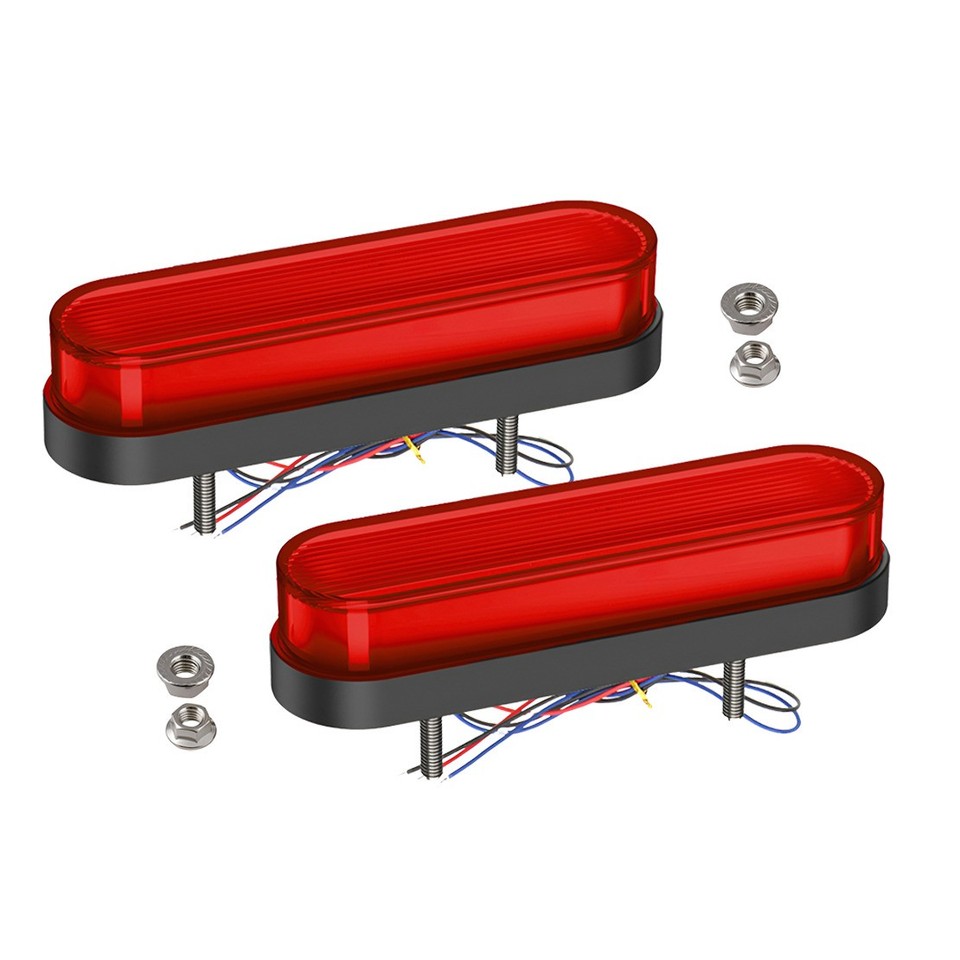 Red Lens Oval Motorcycle LED Rear Brake Tail Light DRL Stop Lamp top | eBay