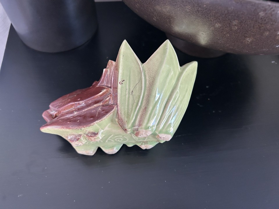 Rare Vintage McCoy Single Water Lily Planter Pottery Bowl Leaf Good ...