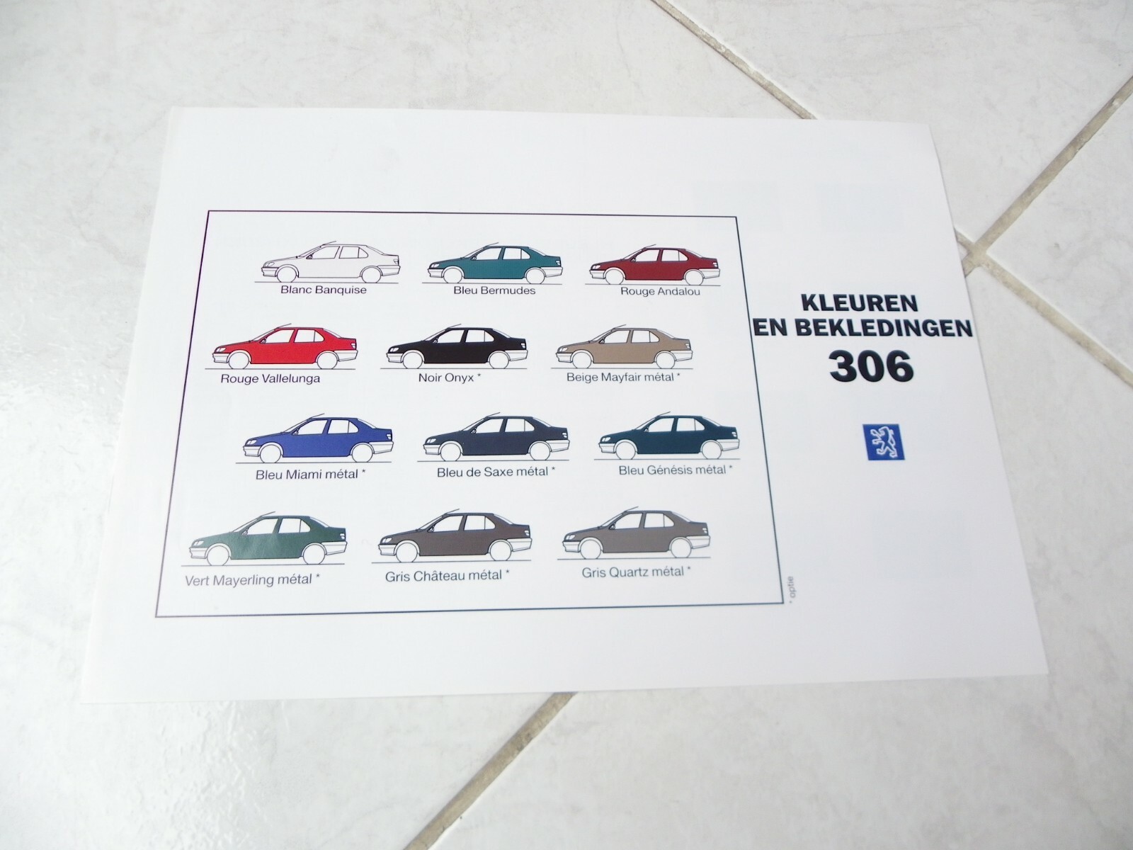 Peugeot 306 Colors Lining Nl Brochure Catalogue Fold Prospectus | eBay
