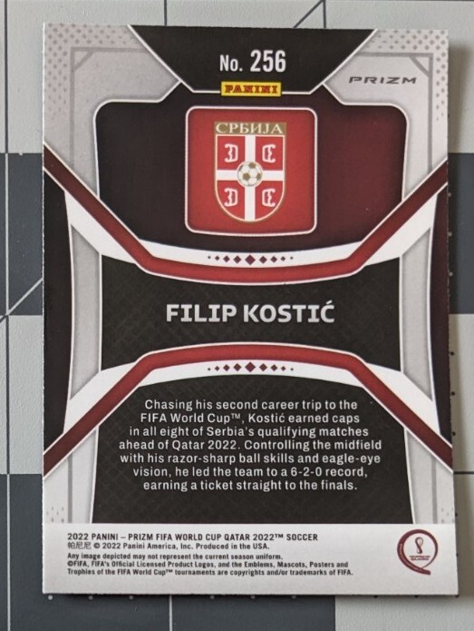 2022 Panini Prizm FIFA World Cup #256 Filip Kostic Green Wave Prizm ...