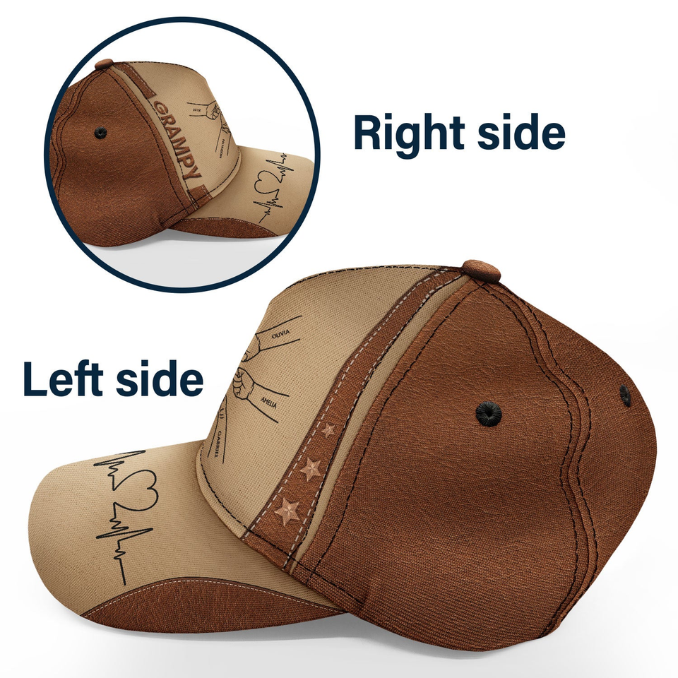 Dad Grandpa Kids Holding Hands Gift For Father Classic Baseball Cap ...