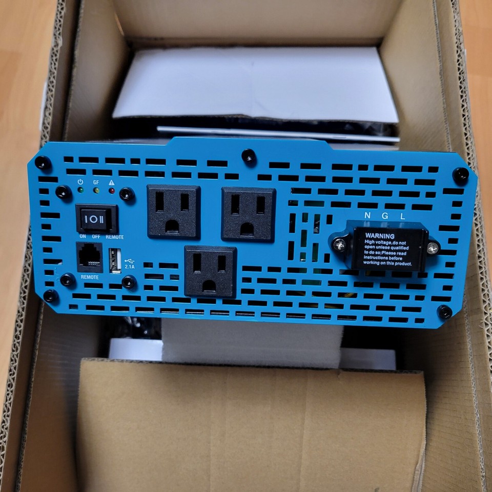 Renogy 2000W Pure Sine Wave Inverter 12VDC/120VAC Converter Remote ...