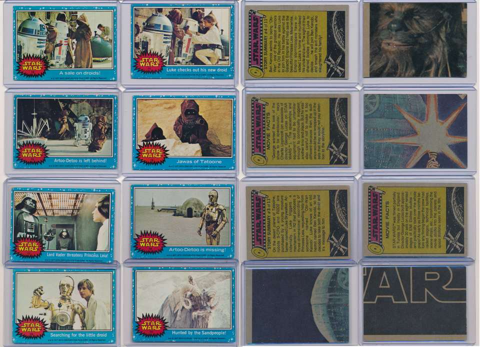 1977 Topps Star Wars Cards Complete Set 1-66 Series 1 Blue Border Luke ...