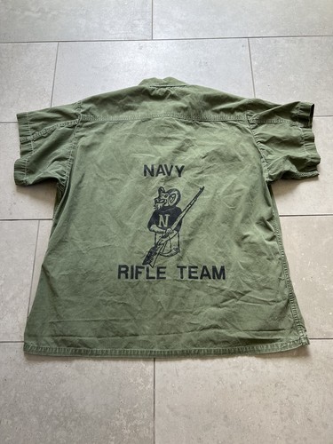 Vintage 1967 Navy Rifle Team Tropical Slant Pocket Combat Poplin OG 107 ...