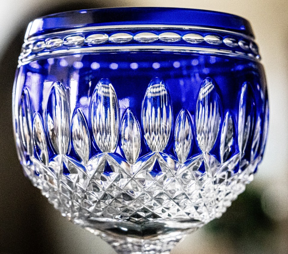 2 Waterford Crystal Clarendon Cobalt Blue 8" Wine Hocks | eBay