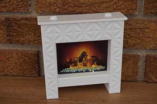 BARBIE Doll Furniture Dream House White FIREPLACE Mantel Shelf Living ...