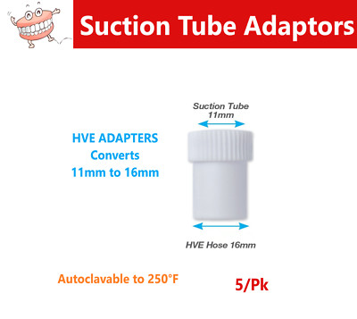 Dental SALIVA EJECTOR Adapter to HVE ADAPTER, White, Autoclavable to ...