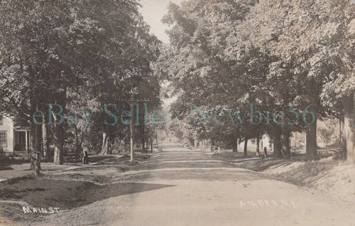 Amber NY - VIEW DOWN MAIN STREET - RPPC Postcard Otisco Lake | eBay