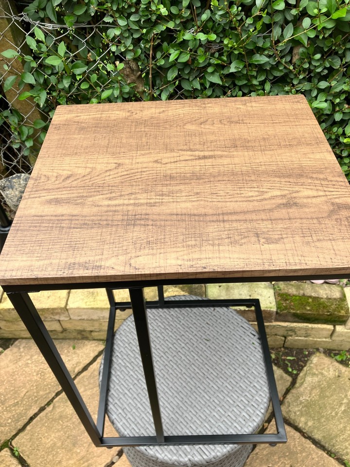 Dunelm Side Table "Charlie" H63cm x W38cm xW43 Rustic Wood effect | eBay UK