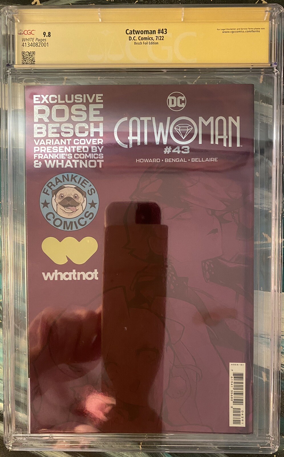 Catwoman 43 Rose Besch Whatnot foil CGC 9.8 SS and Sketch Of A Sad ...