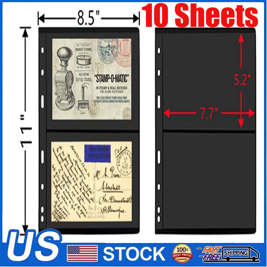 10 Sheets Stamp Pages Collector Stamp Collecting Album Binder Standard ...
