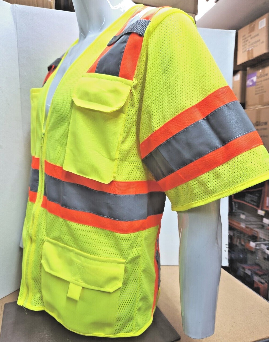 FX High Visibility YELLOW Class 3 Safety Vest Solid Reflective FXSV ...
