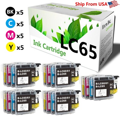 (20-Pack,5B5C5M5Y) LC65 Ink Cartridge LC-65 for MFC-790CW 795CW 990CW ...