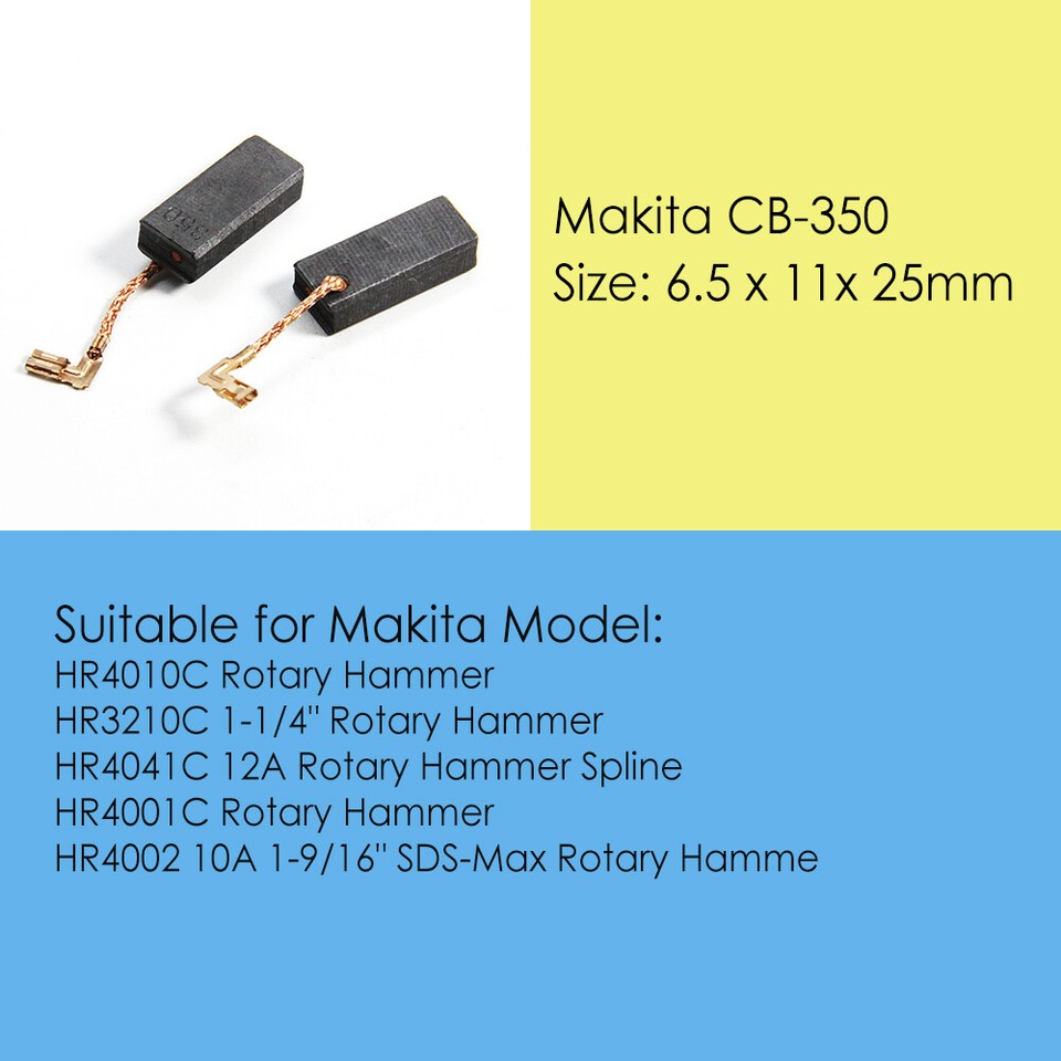 Carbon Brushes CB350 for Makita 194160-9 HR4041C HR4001C HR4002 Rotary ...