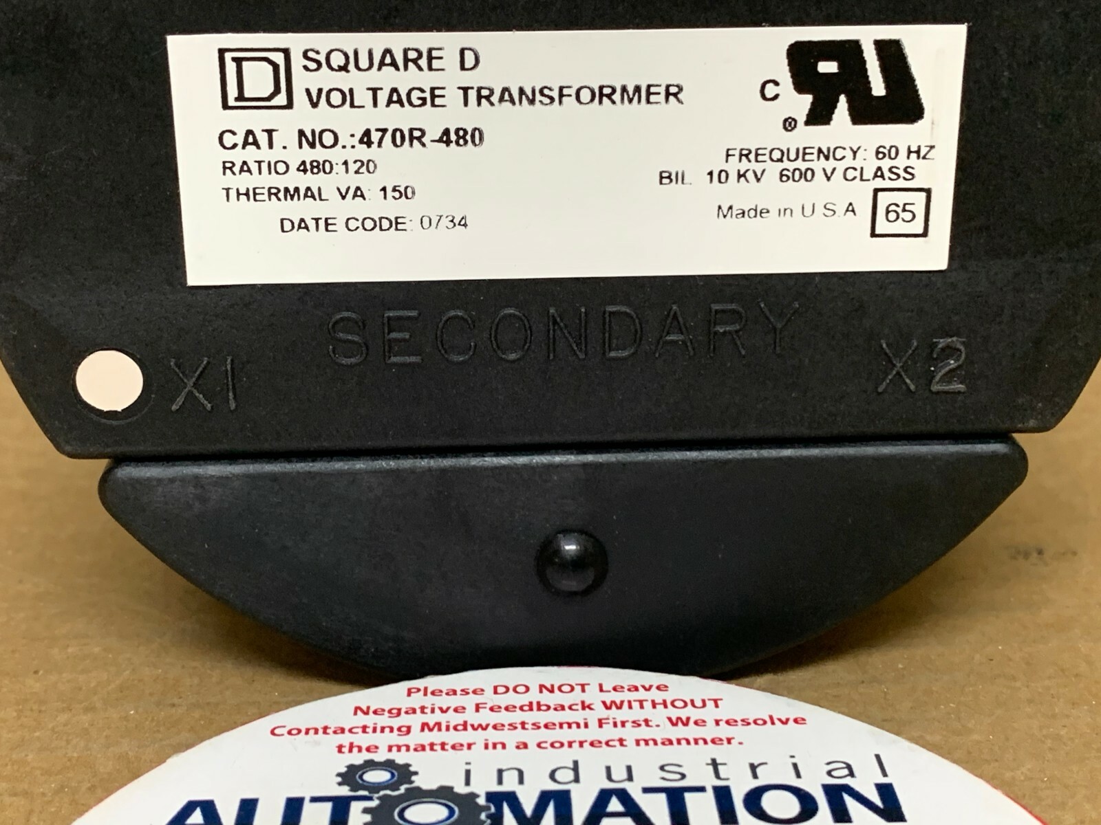 NIB SQUARE D 470R-480 | 470R480 VOLTAGE TRANSFORMER RATIO 480:120 ...