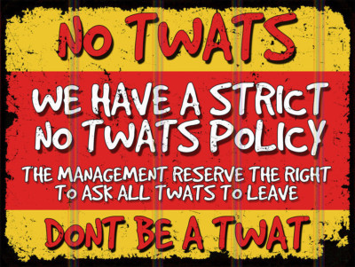 NO Twats Retro tin metal sign retro art decor gift Home Decor | eBay UK