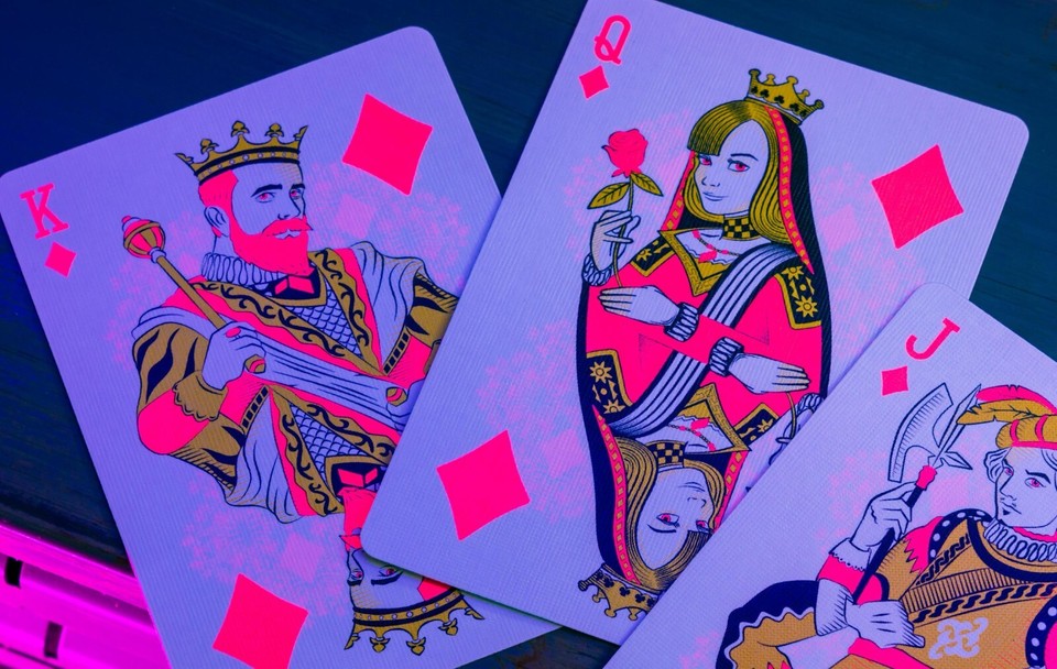 Bicycle NEON Edition Playing Cards PINK UV_GLOW Deck | By: Card ...