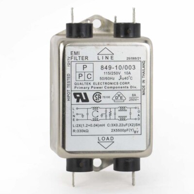 Qualtek Electronics 849-10/003 EMI Filter 10 AMP 115/250V 50/60Hz | eBay