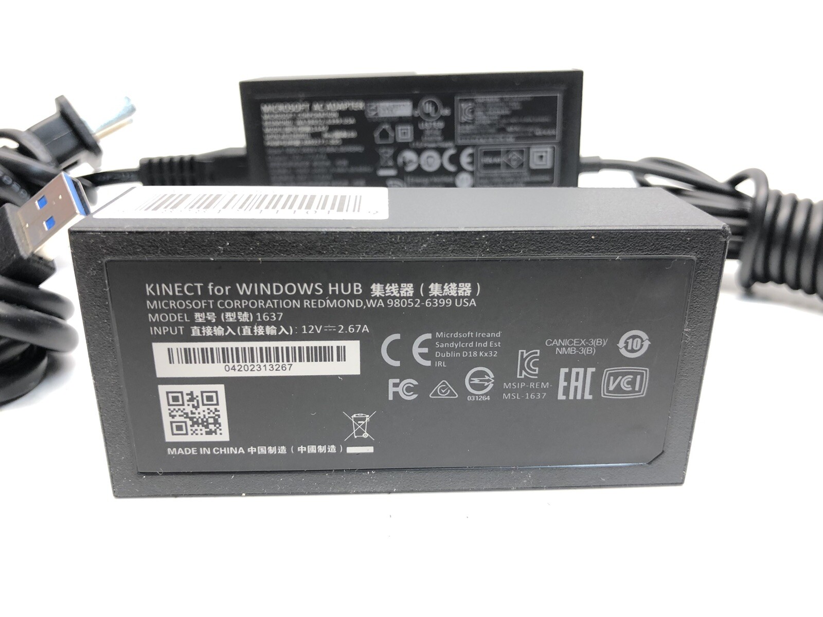 Microsoft 1637 Kinect for Windows HUB Includes 1649 Power Supply, NO ...