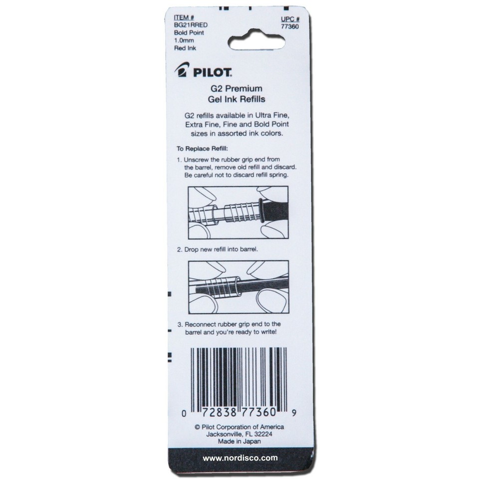 Pilot G2 10 Red, 1.0mm Bold Point, Red Gel Ink Rollerball Pens ...