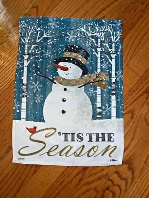 Carson Outdoor TIS THE SEASON Winter Snowman & Red Cardinal Garden Mini ...
