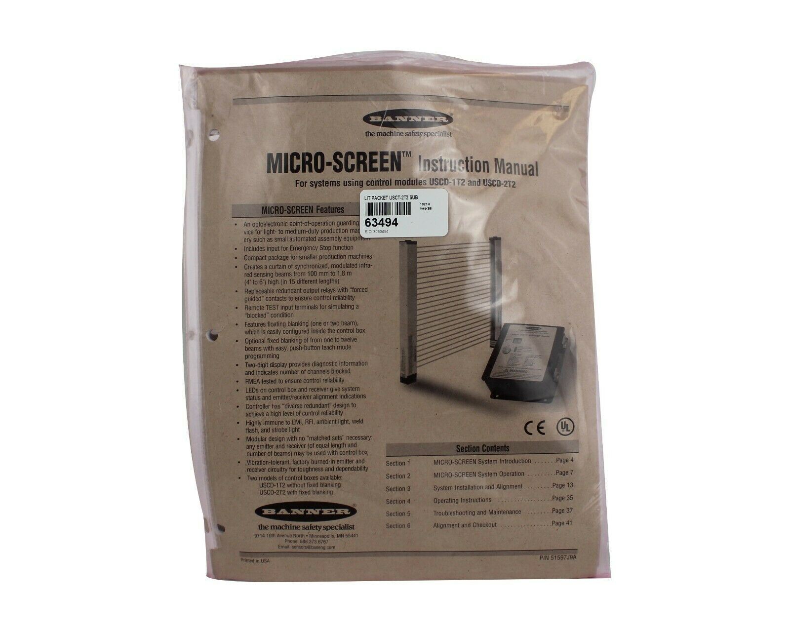 BANNER MICRO SCREEN ALIGMENT KIT FOR USCD-2T2 | eBay