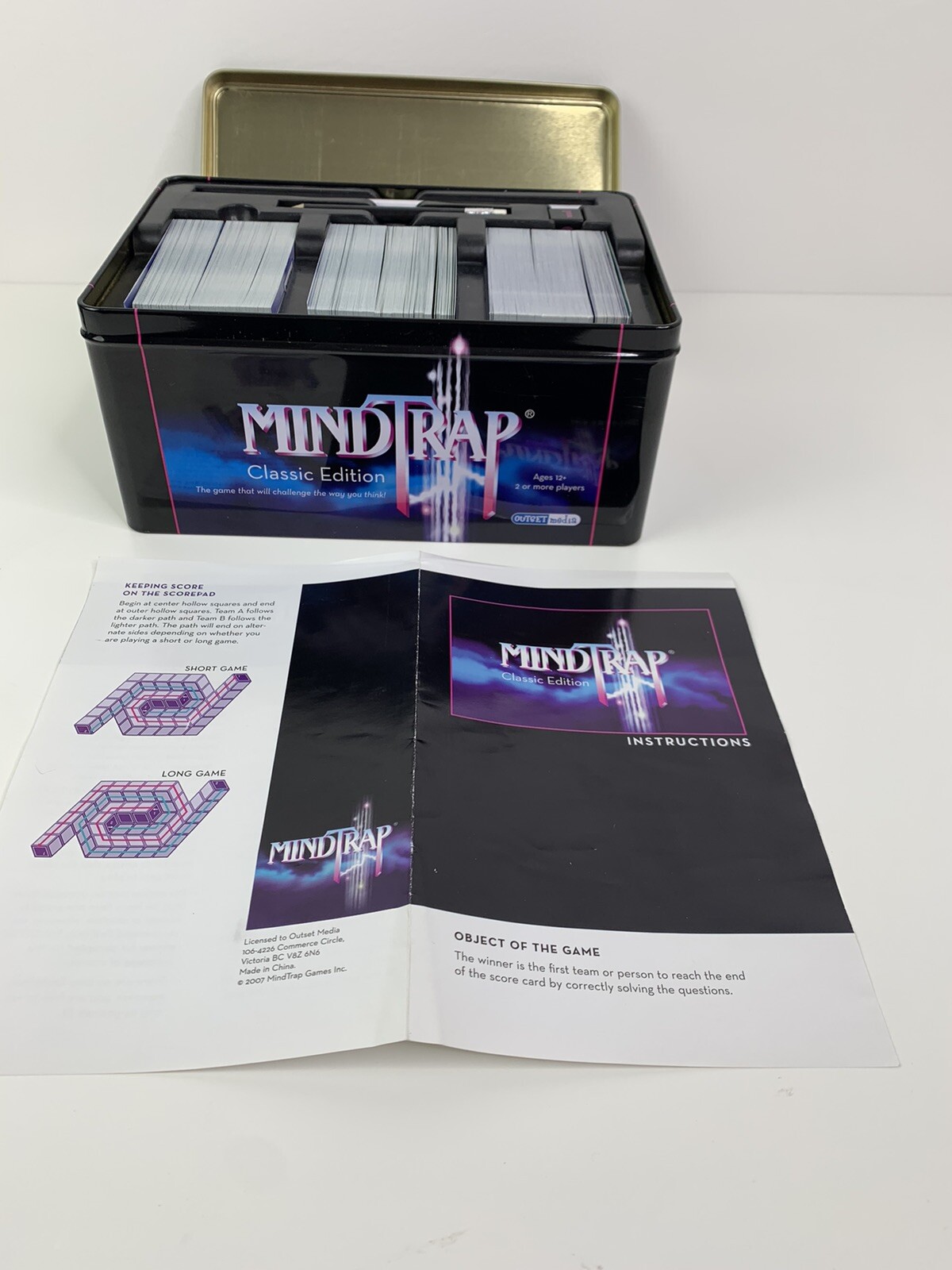 Mindtrap Classic Edition Trivia Card Game Special Metal Box Outset ...