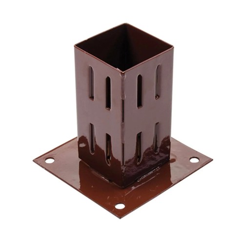 Bolt Down Fence Post Support Shoe Anchor Wedge Grip Brown for 75mm 3 ...