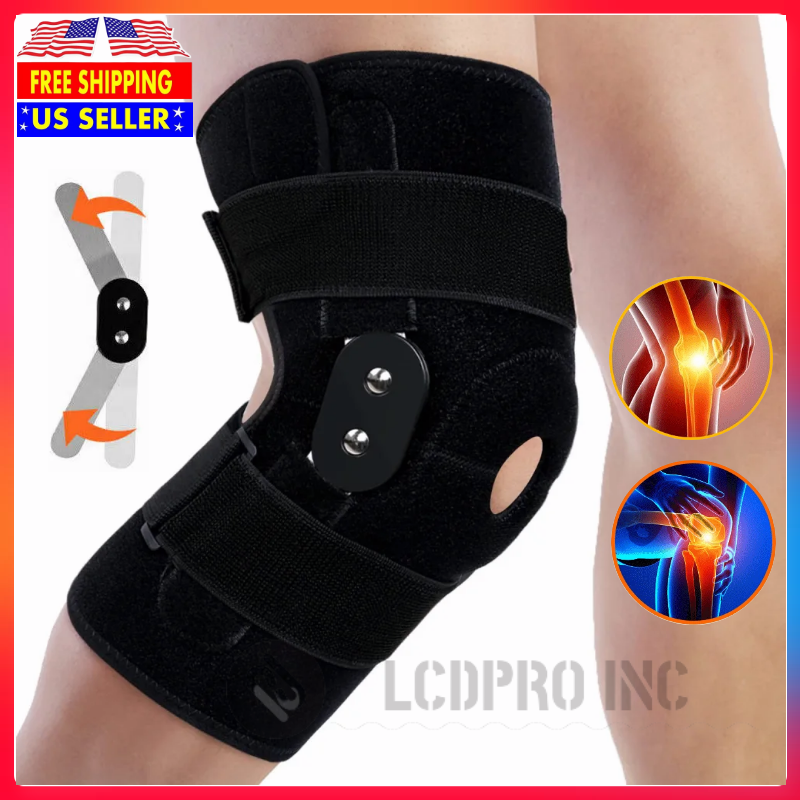 Knee Brace Hinged Compression Sleeve Joint Support Open Patella ...