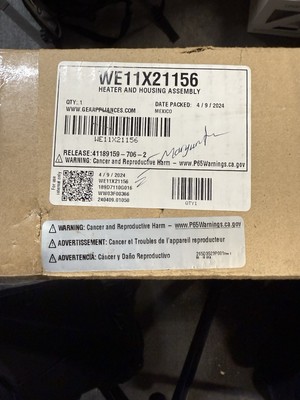 GE Genuine Replacement Part WE11X21156 Dryer Heating Element and ...