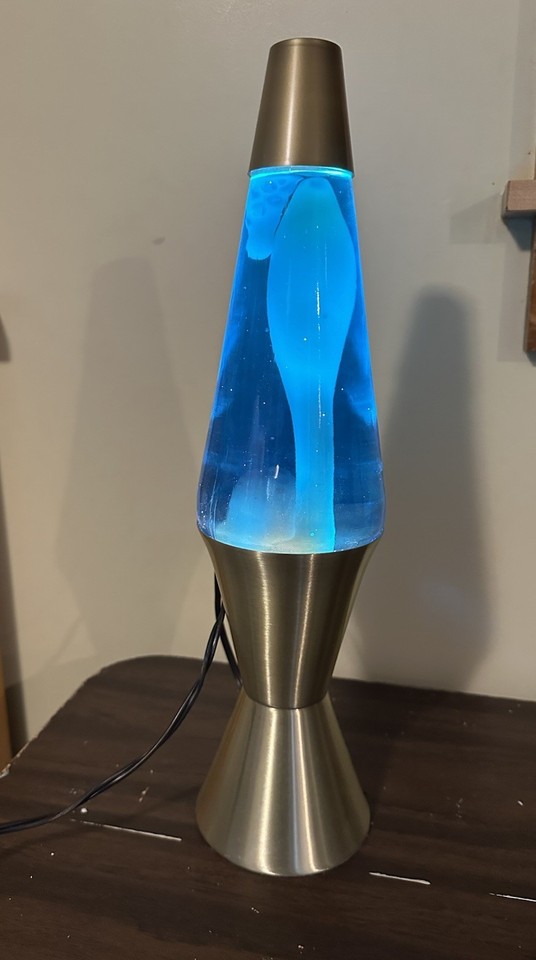 Vintage 1990 Simplex Lava Lamp Gold & Blue Retro 16" Large "The ...