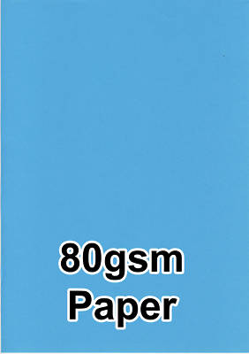 50 BRIGHT BLUE COLOUR 80gsm A4 COPIER INK JET LASER PRINTER PAPER ...