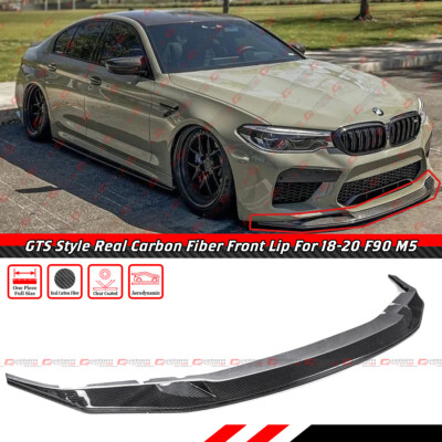 FOR 2018-2020 BMW M5 F90 GTS STYLE REAL CARBON FIBER FRONT BUMPER LIP ...