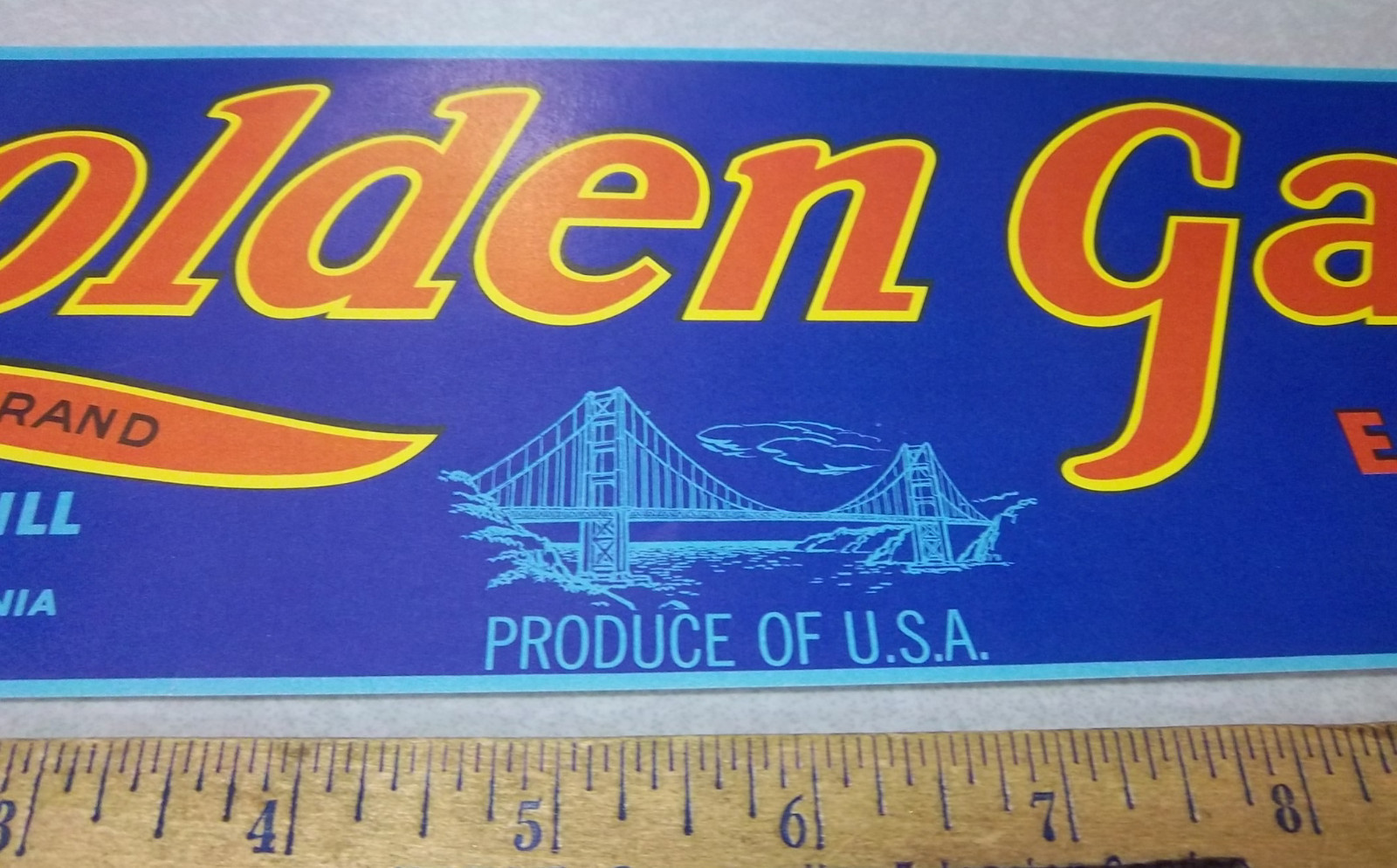 Vintage Original Label, 1950 Golden Gate Fruit crate Label, great ...