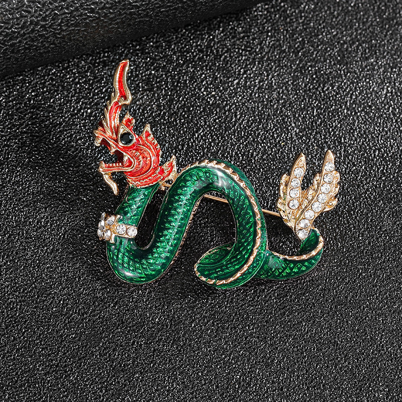 Creative Totem Dragon Brooch Gold Color Dragon Brooch Pin For Men Woman ...