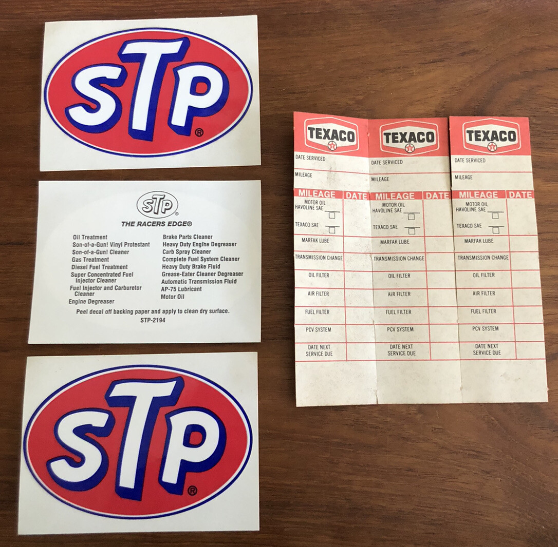 VINTAGE-LOT of 3-4" STP OIL Logo RACING STICKERS N 3-TEXACO Service ...