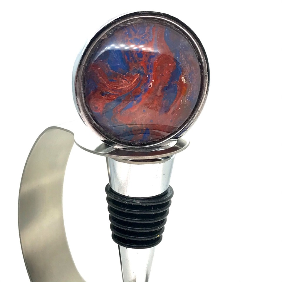 Handmade Hand painted Wine bottle stoppers unique gift ideas wearable ...