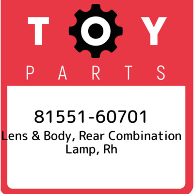 81551-60701 Toyota Lens & body, rear combination lamp, rh 8155160701 ...