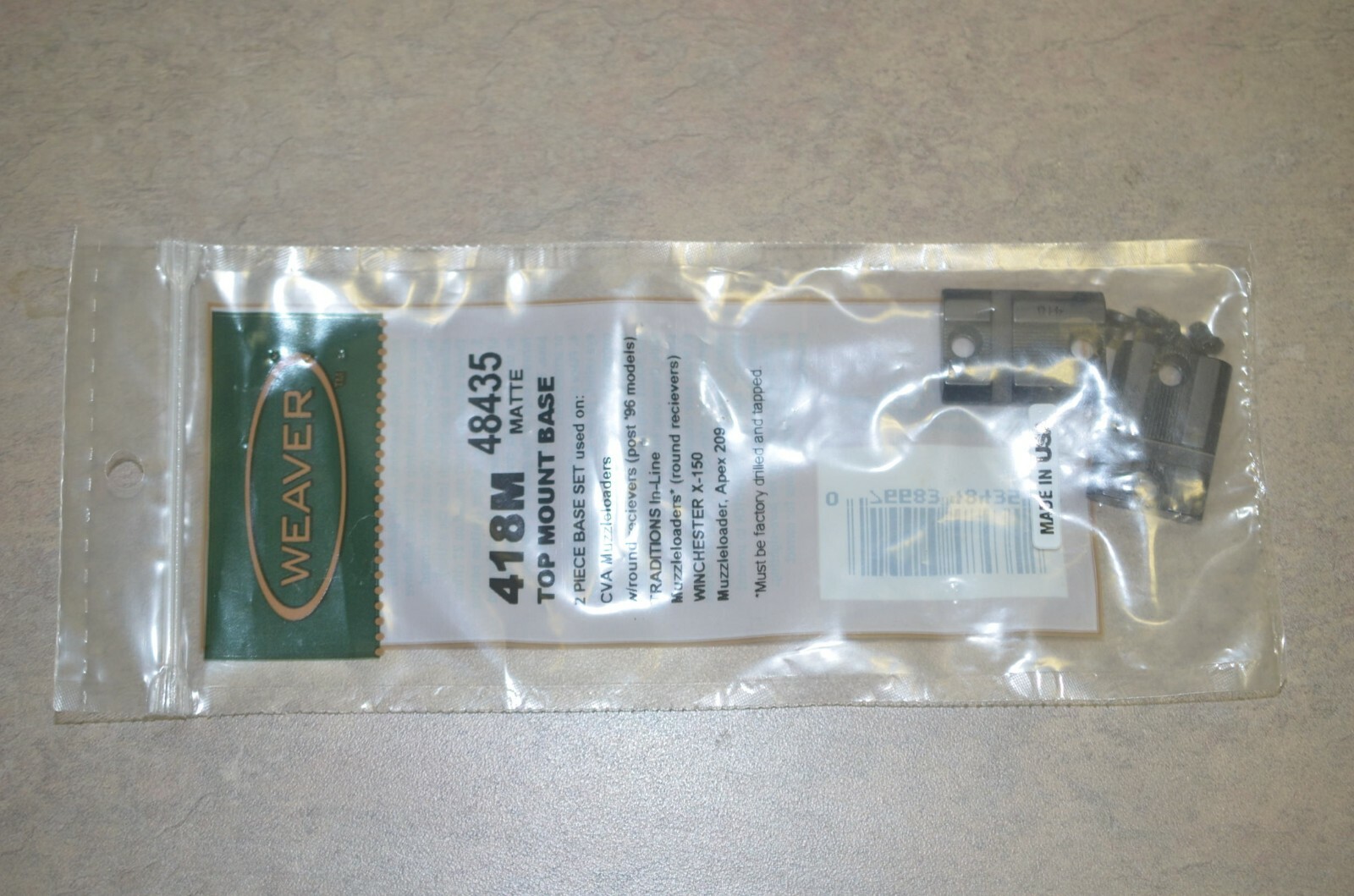 Weaver No 418M 2 piece Top Mount Bases Combo Front & Rear for CVA ...