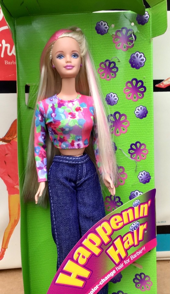 Beautiful Vintage 1998 Happening Hair Barbie - Blonde Hair With Pink ...