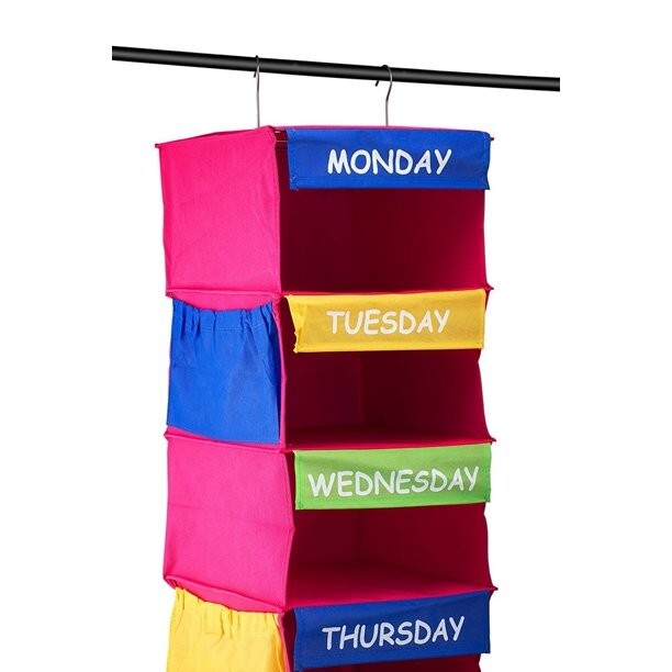7 Shelf Storage Daily Activity Kids Hanging Cloth Organizer for Closet ...